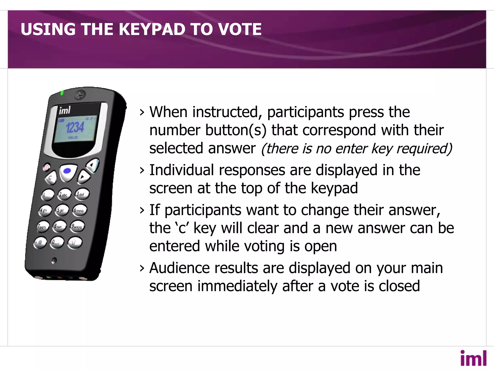 Introduction to iml keypads | PPS