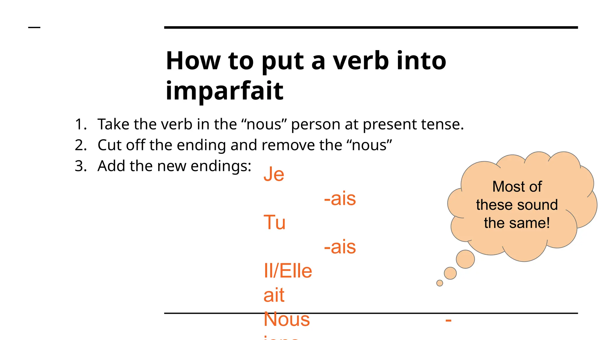 Introduction to the french IMPARFAIT Year 8.pptx
