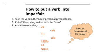 Introduction to the french IMPARFAIT Year 8.pptx