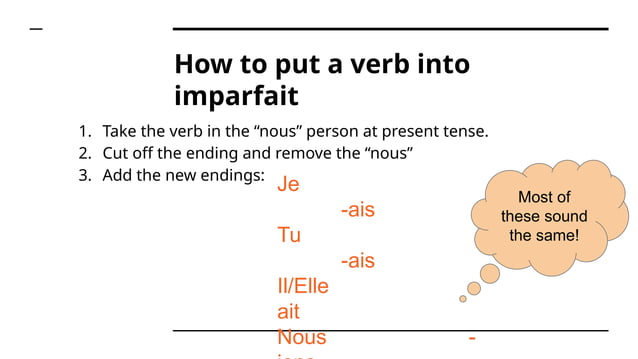 Introduction to the french IMPARFAIT Year 8.pptx