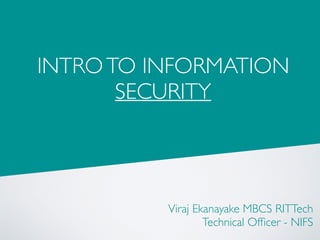 Intro to information security | PPT