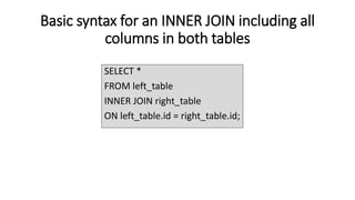 JOINING with SQL | PPTX
