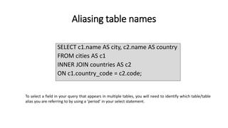 JOINING with SQL | PPTX