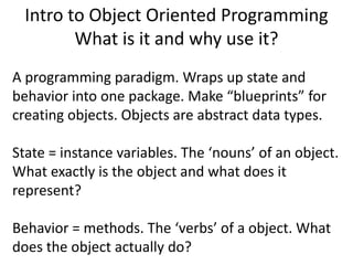 Intro to iOS: Object Oriented Programming and Objective-C | PPT
