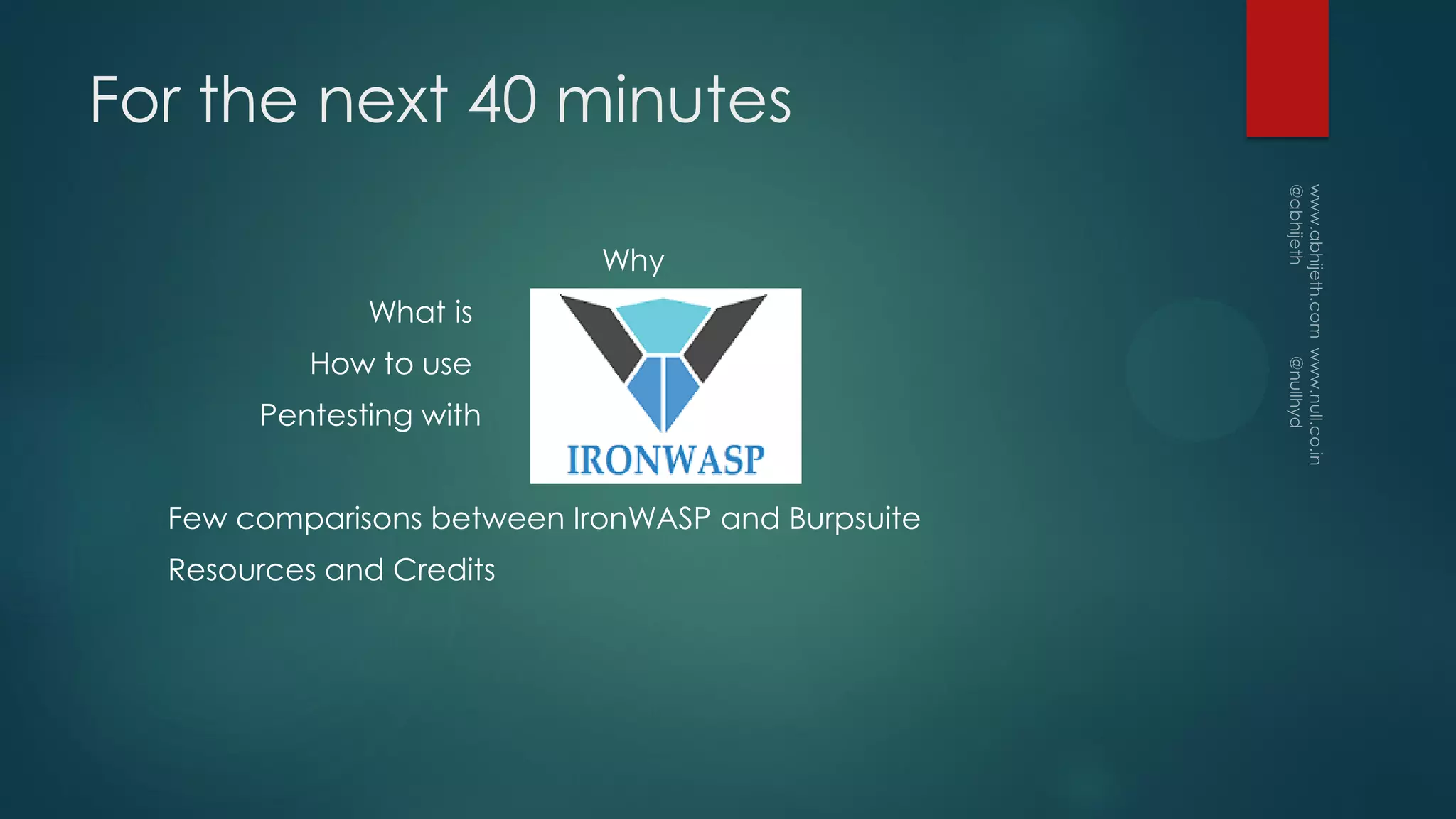 Intro to IronWASP | PDF