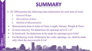 A BRIEF OF IS 1200 PART 4,5,6 | PPTX