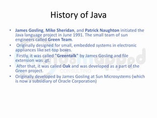 Introduction to JAVA | PPT