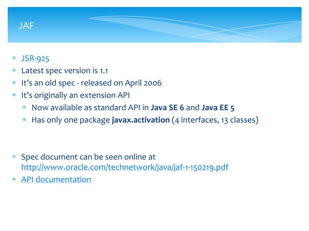 Introduction to JavaBeans Activation Framework v1.1 | PPTX | Operating ...