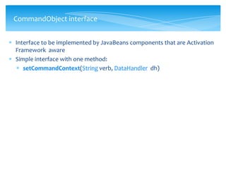 Introduction to JavaBeans Activation Framework v1.1 | PPTX | Operating Systems | Computer ...