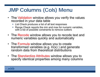 Intro to JMP for statistics | PDF