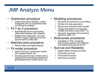 Intro to JMP for statistics | PDF