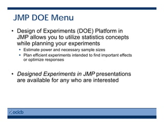 Intro to JMP for statistics | PDF