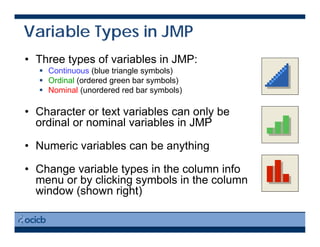 Intro to JMP for statistics
