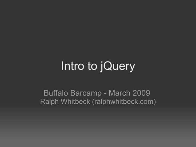 Intro to jQuery | PPT