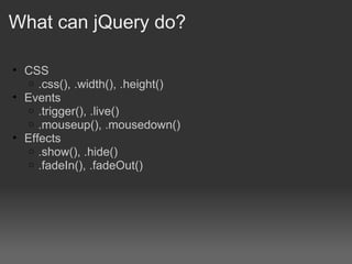 Intro to jQuery | PPT