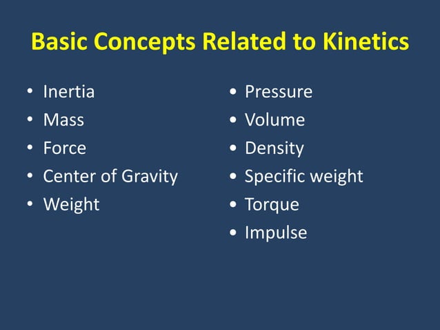Kinetic Concepts for Analyzing Human Motion | PPTX | Physics | Science