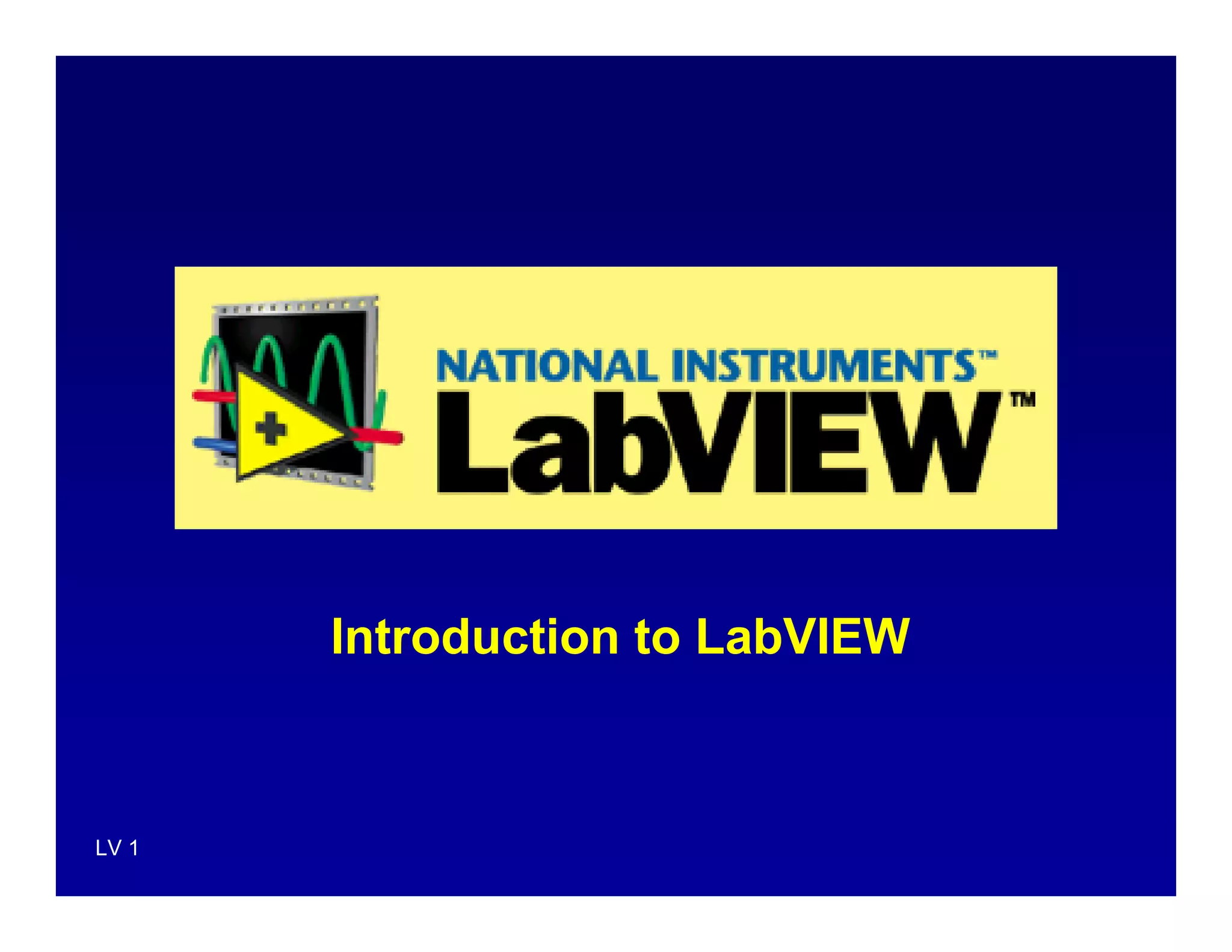 Introduction to LabVIEW | PDF | Computer Software and Applications ...
