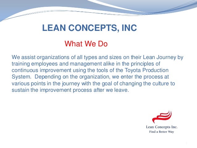 Intro to lean concepts, inc