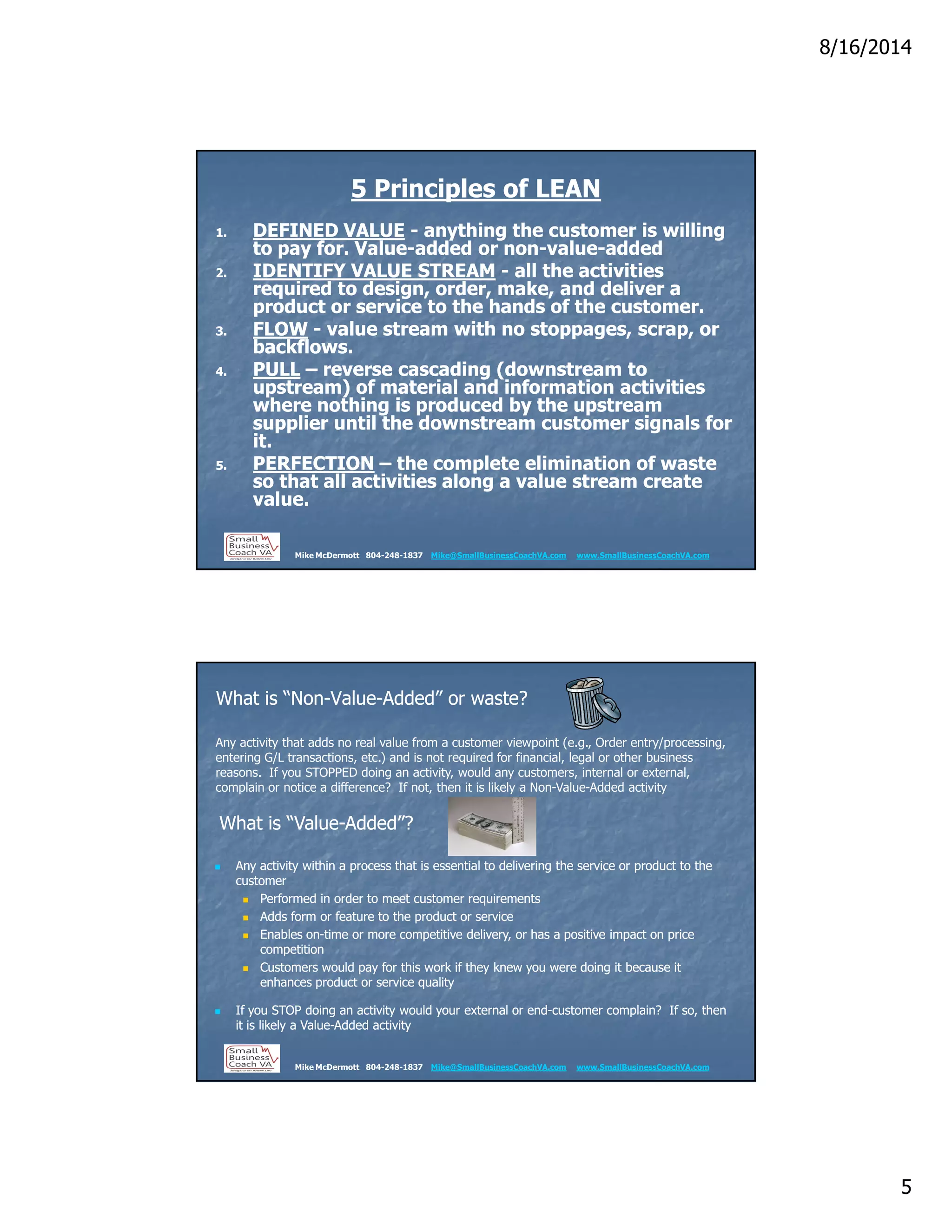 Introduction to LEAN (handout) | PDF | Manufacturing Industry | Industries