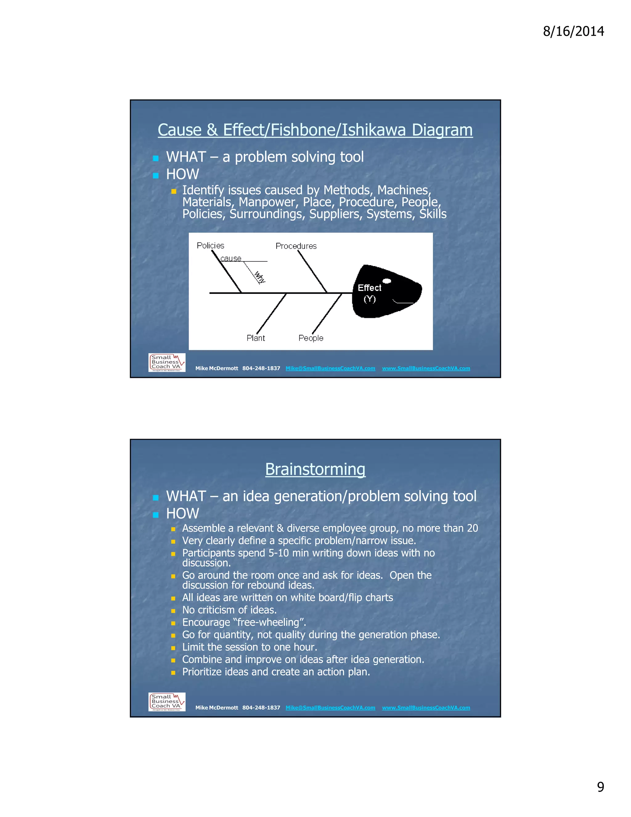 Introduction to LEAN (handout) | PDF