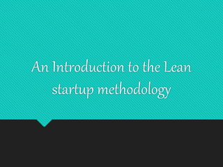 Intro to lean startup | PPT