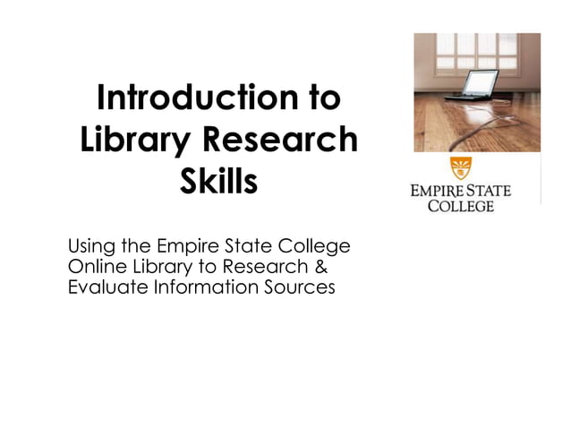 Introduction to Library Research Skills | PPTX