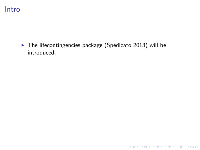Introduction to lifecontingencies R package | PPT
