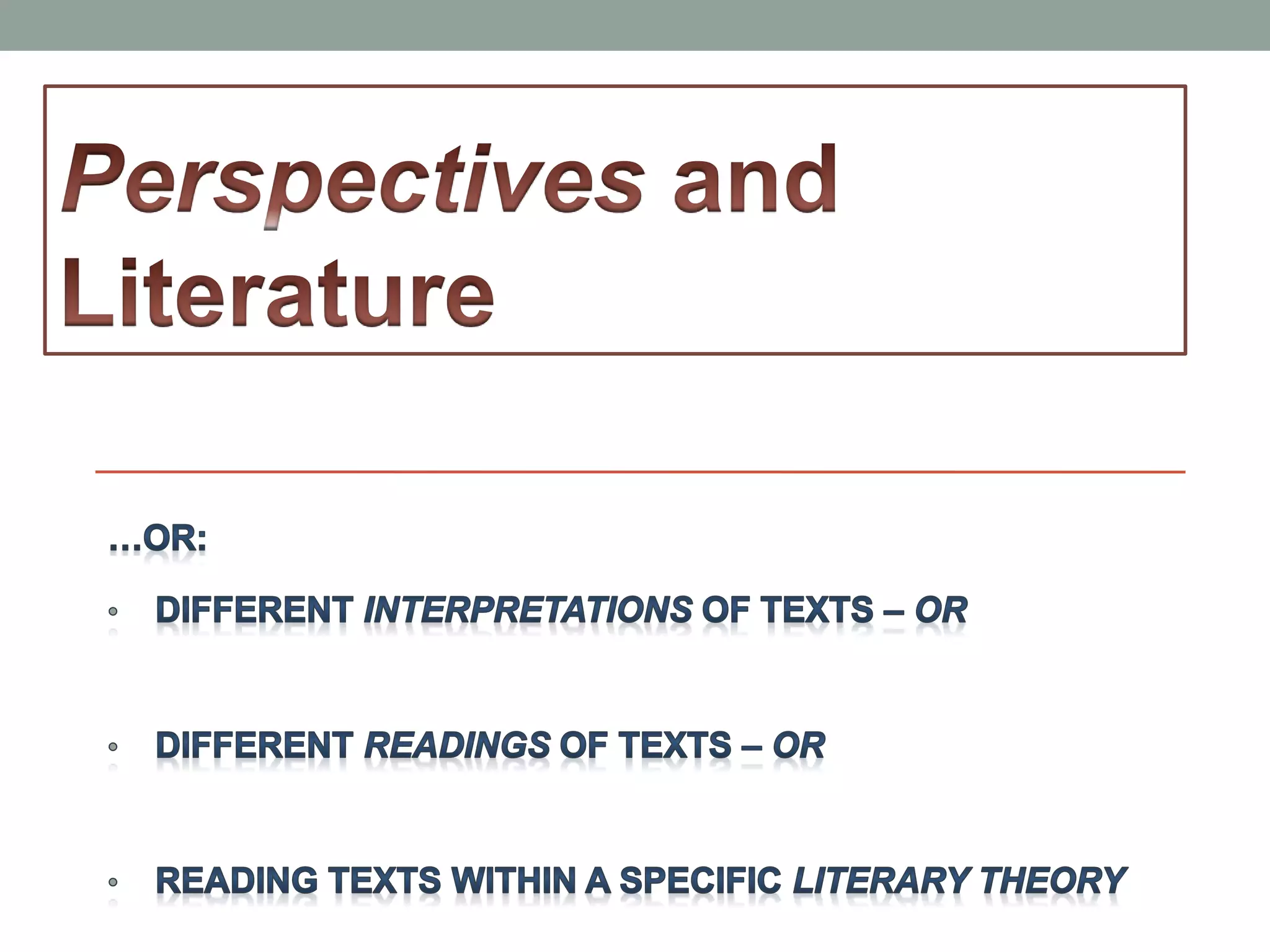 Intro to literary theory | PPTX