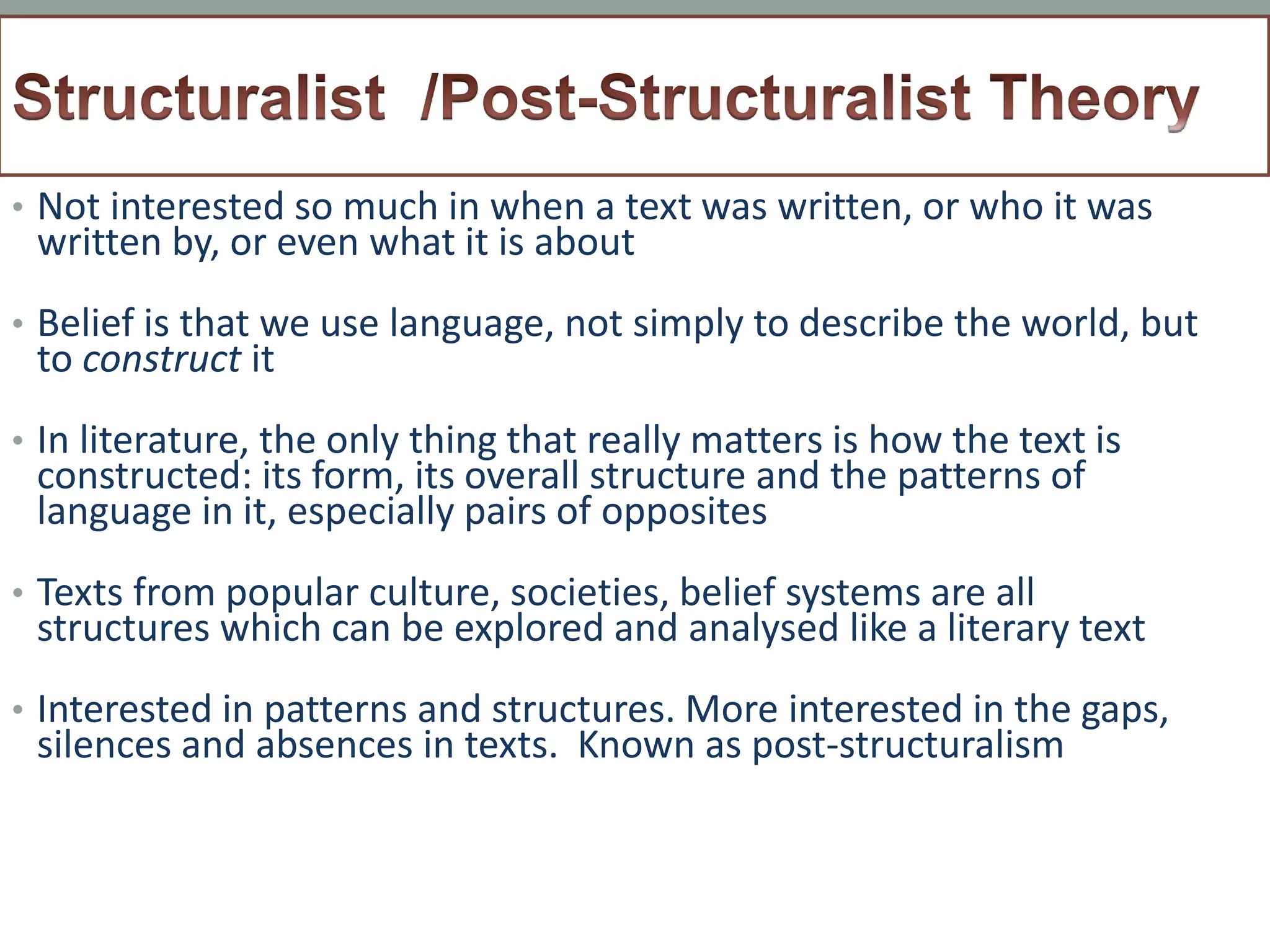 Intro to literary theory | PPTX