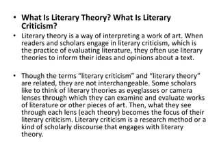 INTRO TO lITERARY THEORY LECTURER 1.pptx | Books and Literature