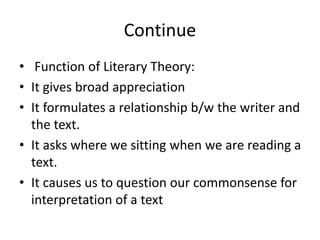 INTRO TO lITERARY THEORY LECTURER 1.pptx | Books and Literature