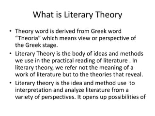 INTRO TO lI TERARY THEORY LEC for 1.pptx | Books and Literature