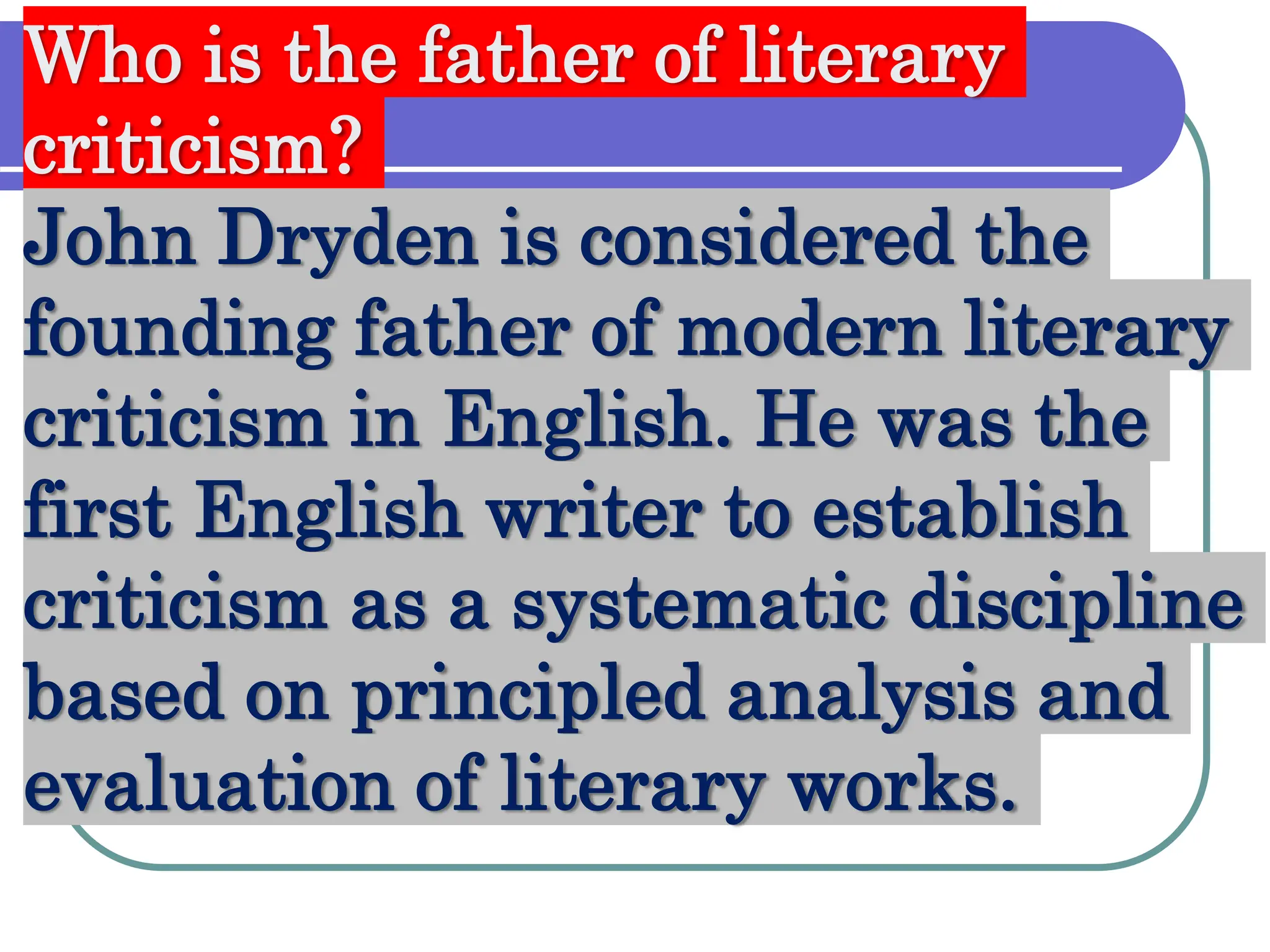 An Introduction to Literary Criticism for high school students | PPT