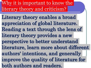 An Introduction to Literary Criticism for high school students | PPT