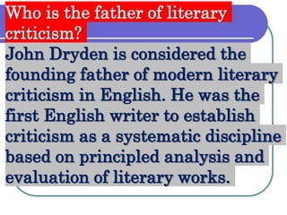 An Introduction to Literary Criticism for high school students | PPT