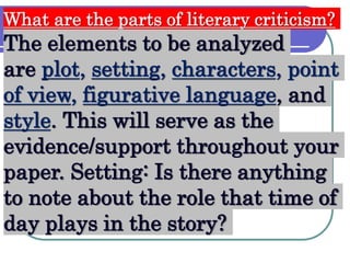 An Introduction to Literary Criticism for high school students | PPT