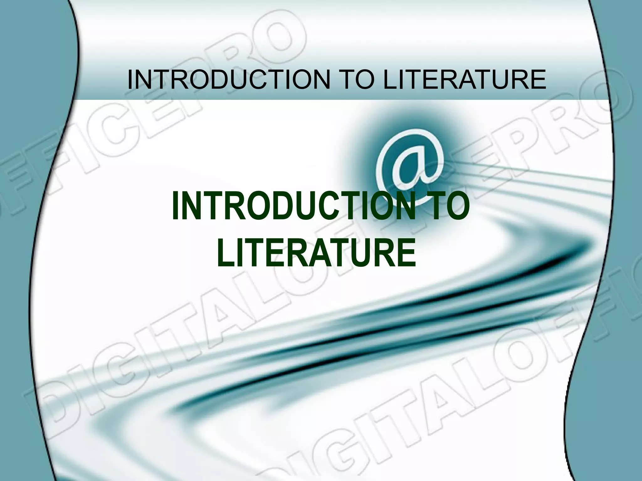 Introduction to English literature | PPT