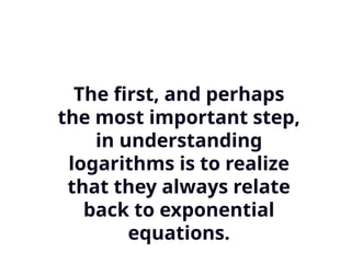 Introduction to Logarithms. Defining logarithm | PPT