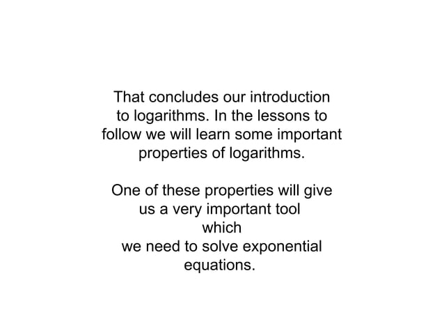 Introduction to Logarithms. Defining logarithm | PPT