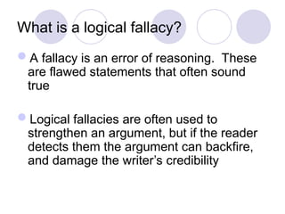 Intro to Logical Fallacy English 10 .ppt