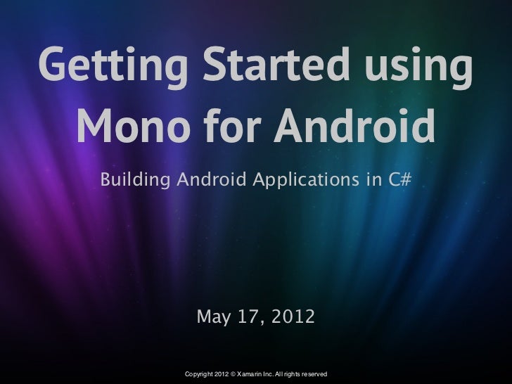 Getting Started Using Mono For Android