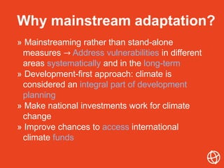 Intro to mainstreaming adaptation | PPTX | Agriculture | Industries