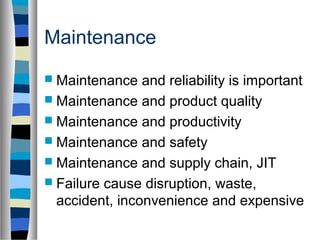 Intro to maintenance | PPT | Mechanical and Industrial Engineering ...