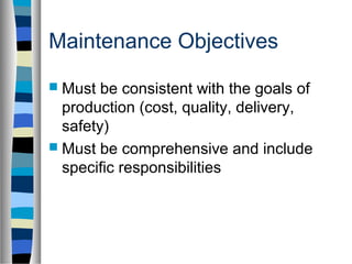 Intro to maintenance | PPT | Mechanical and Industrial Engineering ...