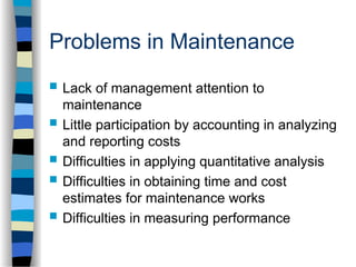 introduction of maintenance , maintenance in service industry | PPT