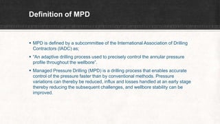Introduction to manage pressure drilling | PPTX