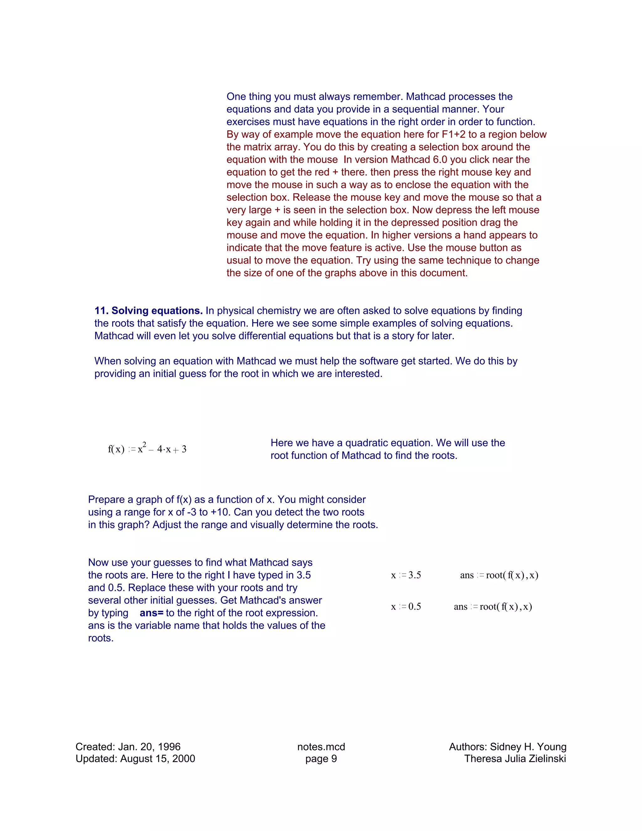 Intro to mathcad | PDF