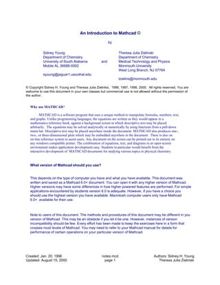 Intro to mathcad | PDF