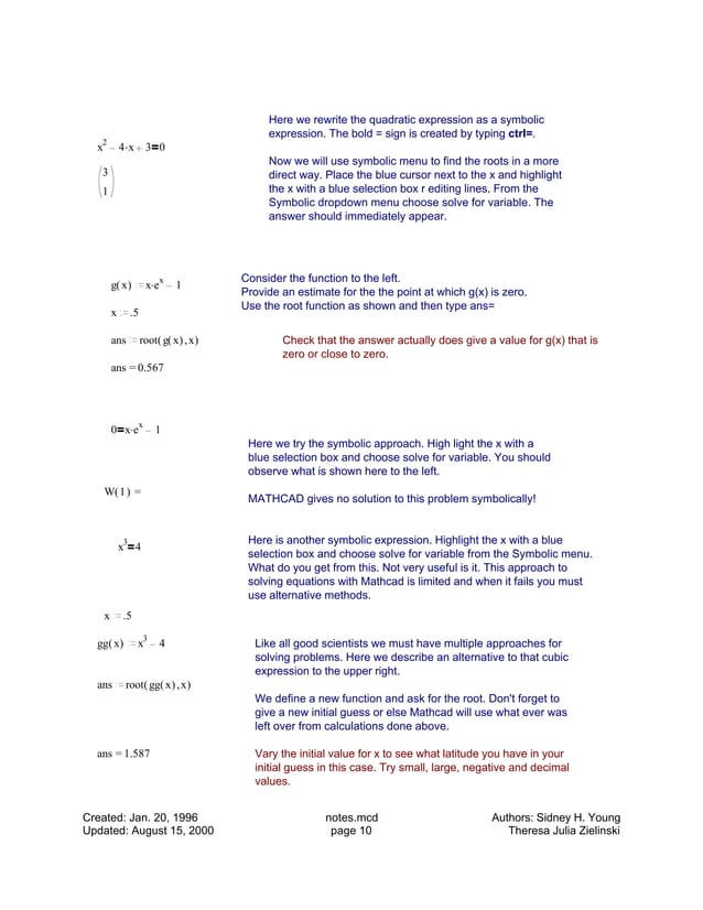 Intro to mathcad | PDF