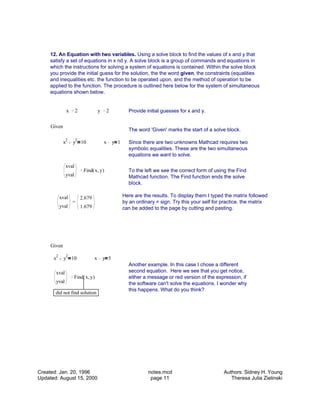 Intro to mathcad | PDF